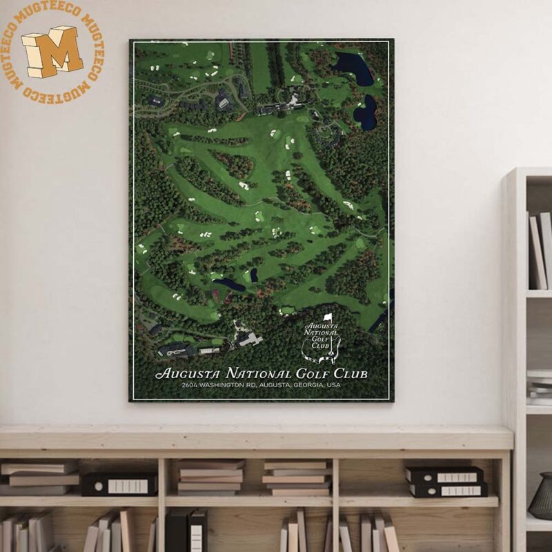 Augusta National Golf Club Map Green Home Decor Poster Canvas - Mugteeco