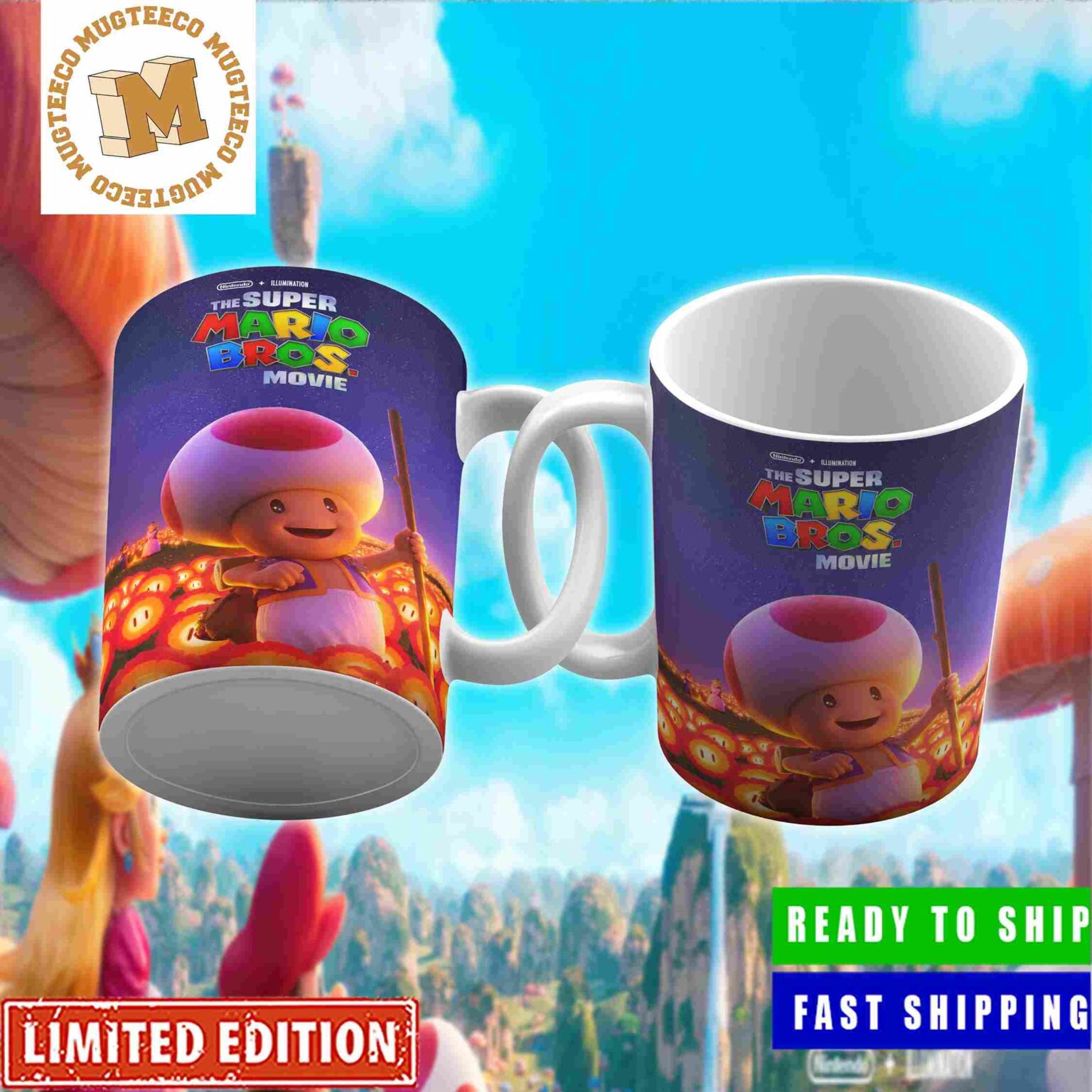 The Super Mario Bros Movie 2023 Toad Cute Ceramic Mug - Mugteeco
