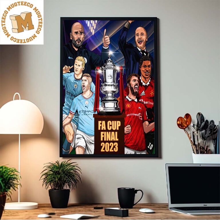 Manchester City Pep Guardiola Cups Champions Wall Decor Poster Canvas ...