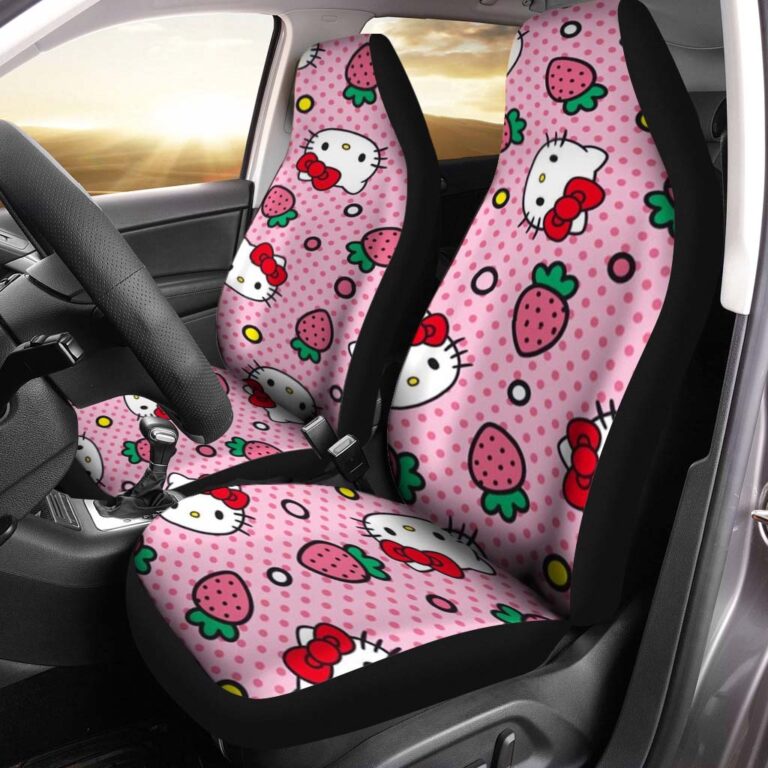 Hello Kitty And Strawberry Pattern Car Seat Covers - Mugteeco