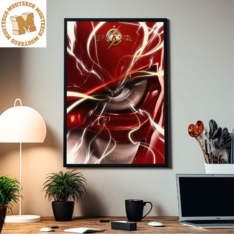 Ezra Miller As The Flash The Flash Movie Worlds Collide In Original Art Poster Canvas - Mugteeco