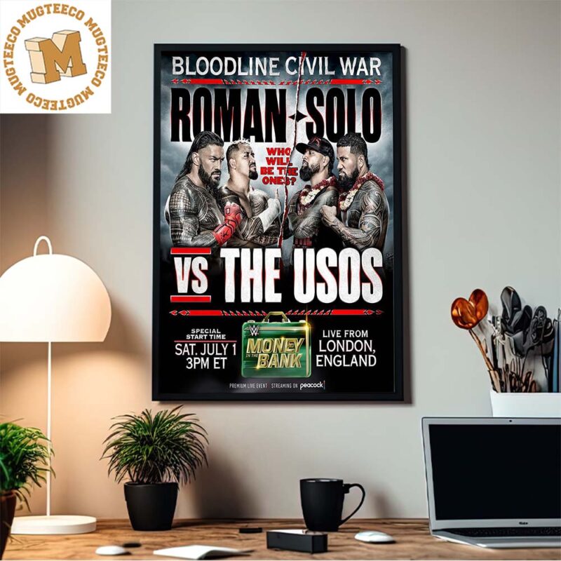 WWE Money In The Bank Bloodline Civil War Roman Solo Vs The Usos Home ...