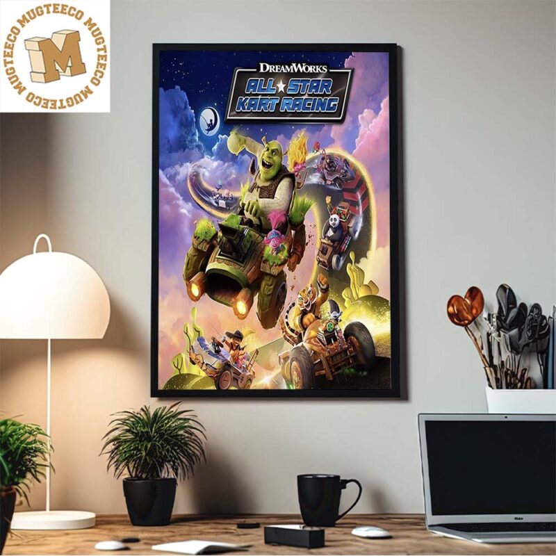 DreamWorks All Star Kart Racing Home Decor Poster Canvas - Mugteeco
