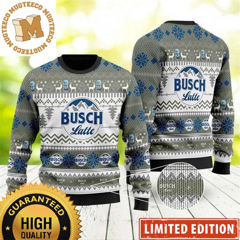 Busch Light Reindeer With Christmas Lights Knitting Blue Holiday Ugly ...