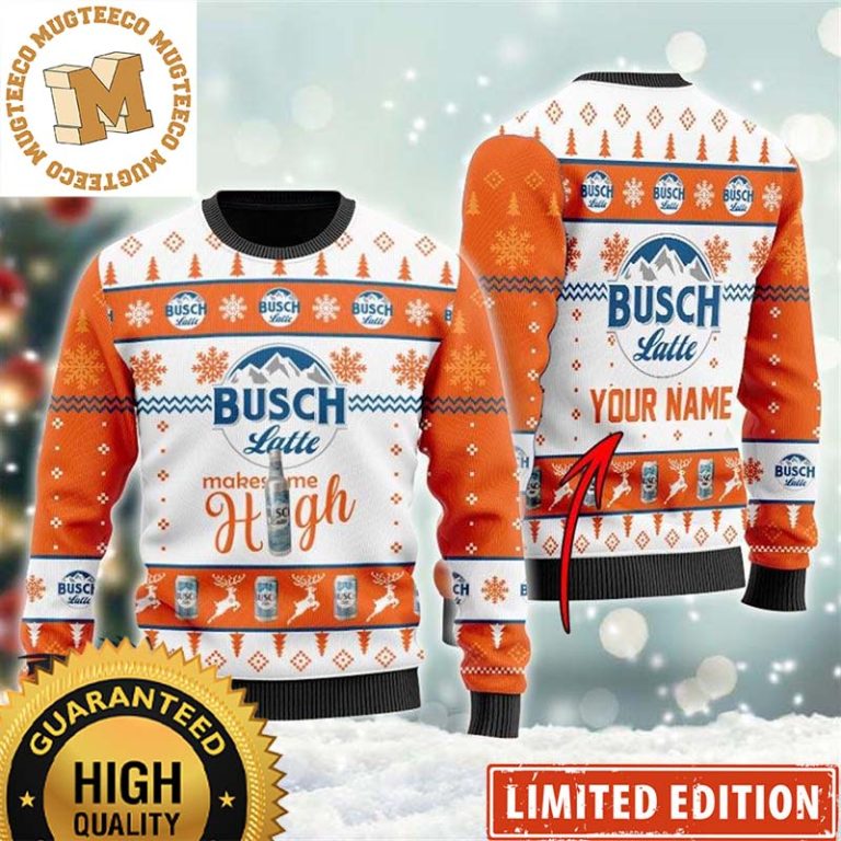 Busch Light Reindeer With Christmas Lights Knitting Blue Holiday Ugly ...