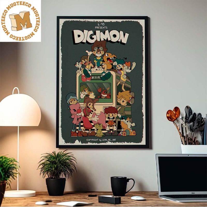 Digimon Cartoon Full Colored Home Decor Poster Canvas - Mugteeco