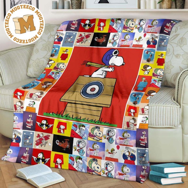 Snoopy and Woodstock Red Fleece Blanket Gift For Fan - Mugteeco