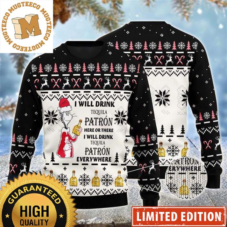 Patron Tequila Christmas Lights With Santa Hat Reindeer Snowy Night ...