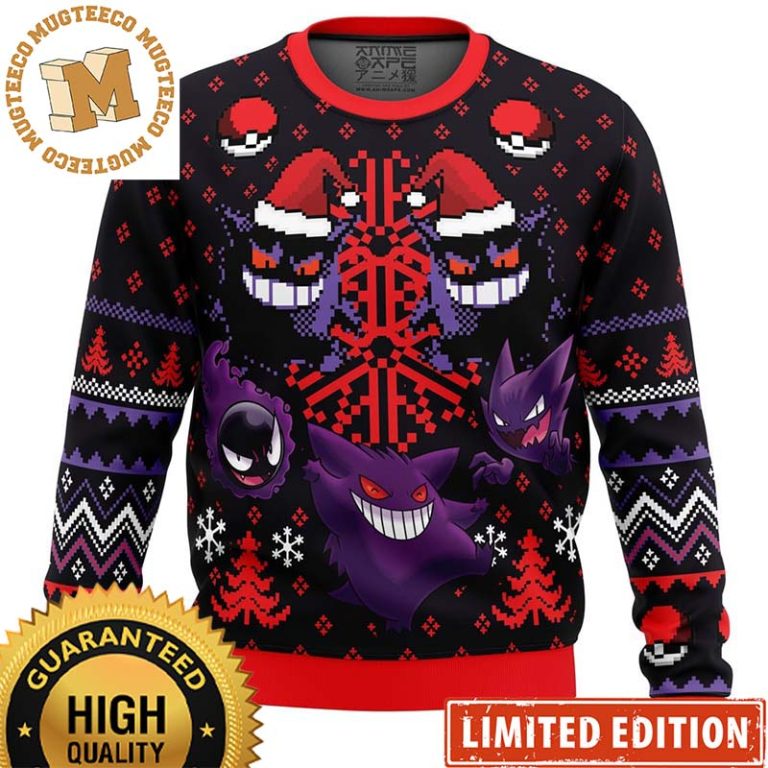 Pokemon Gengar With Santa Hat Under The Pine Tree Presents Knitting ...