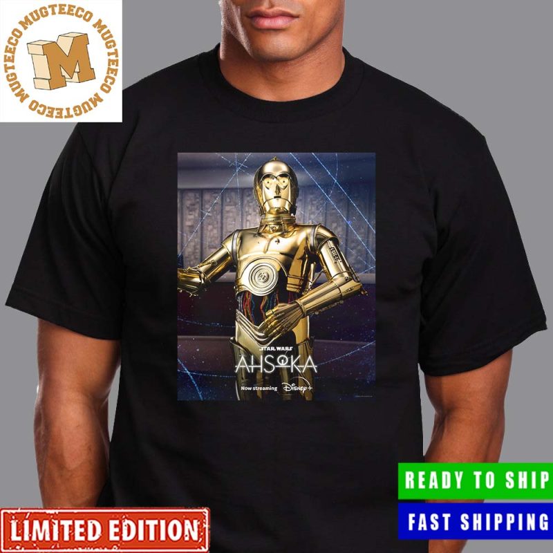 Star Wars Ahsoka C-3PO Characters Poster Unisex T-Shirt - Mugteeco
