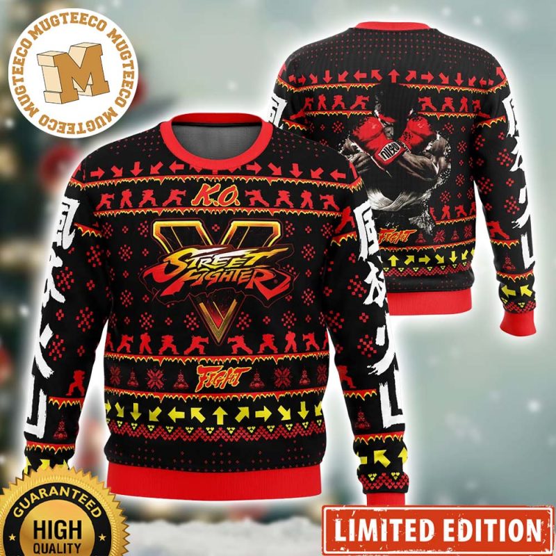 Ryu Street Fighter V Xmas 2023 Holiday Ugly Christmas Sweater - Mugteeco