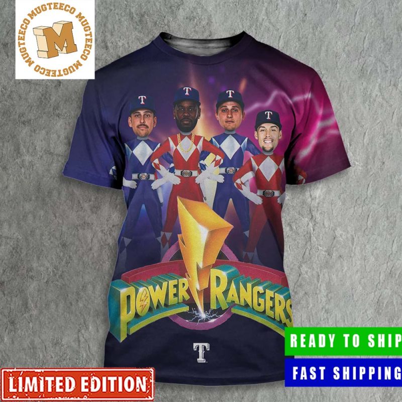 Texas Rangers As Power Rangers Funny MLB All Over Print Shirt - Mugteeco