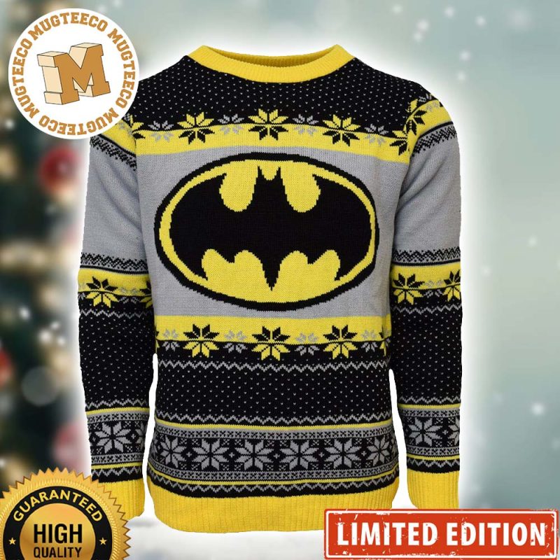 Batman Big Logo Official Knitted Ugly Christmas Sweater - Mugteeco