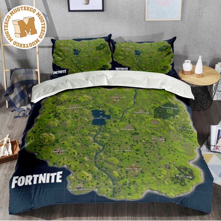 Fortnite Original Chapter 1 Map Bedding Set - Mugteeco