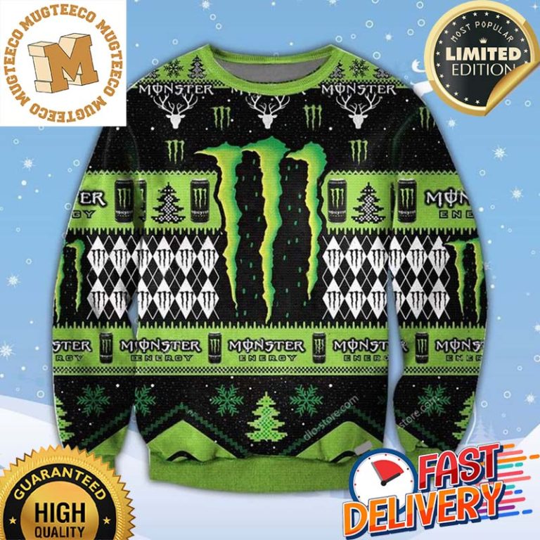 Monster Energy 3D Ugly Christmas Sweater For Holiday 2023 Xmas Gifts ...