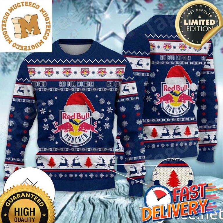 Red Bull F1 Racing Reindeer Xmas 2023 Ugly Christmas Sweater - Mugteeco
