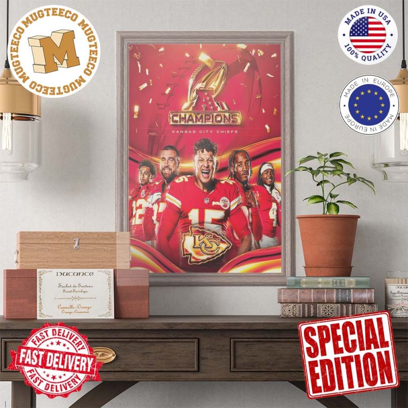 Kansas City Chiefs Back To Back AFC Championship Game Champions Wall ...
