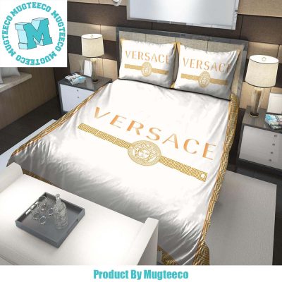 Versace Big Word Logo And Greca Border Yellow Pattern In White ...