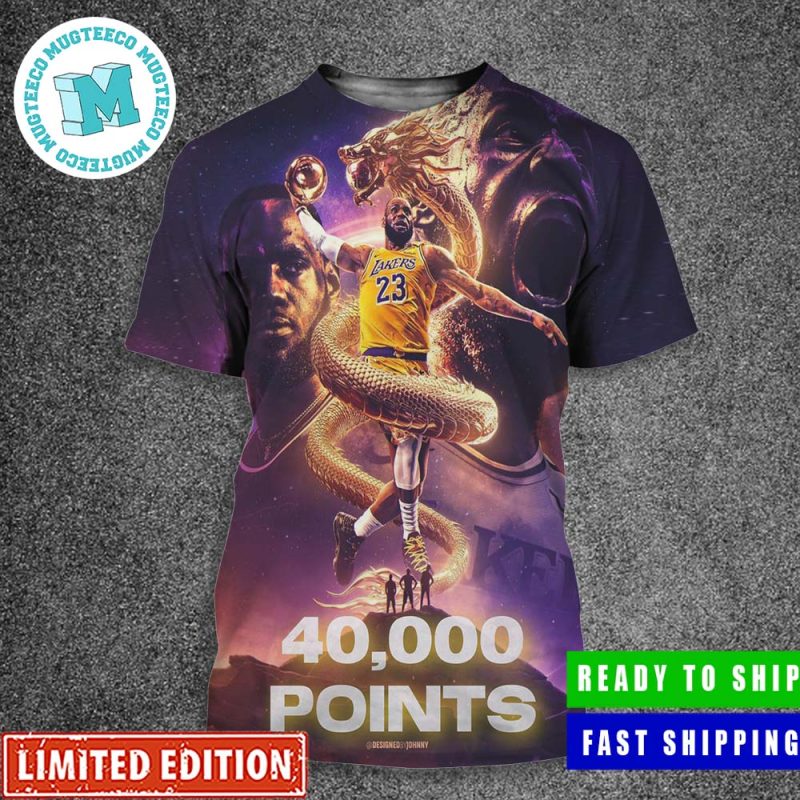 40K Points For LeBron James Congratulations King All Over Print Shirt ...