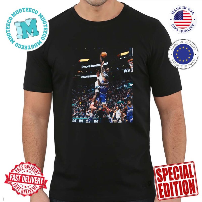 Anthony Edwards Crazy Dunk Of The Year Vs Utah Jazz Wall Decor Poster Canvas - Mugteeco