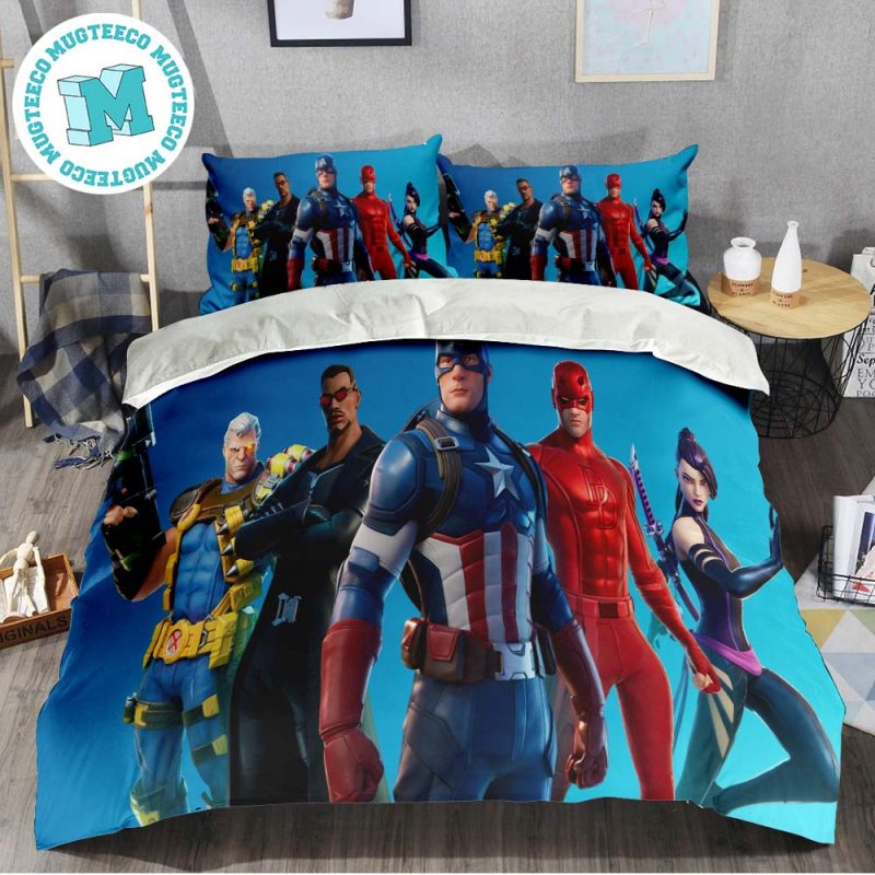 Fortnite X Marvel Bedding Set Queen - Mugteeco