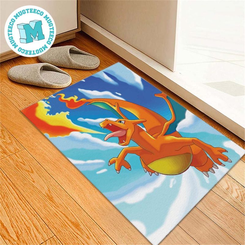 Pokemon Charizard Spitting Fire For Home Decor Doormat - Mugteeco