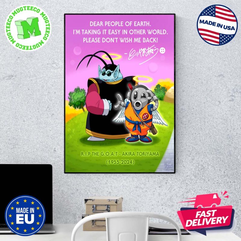RIP Akira Toriyama 1955 2024 Dragon Ball King Kai Wall Decor Poster ...
