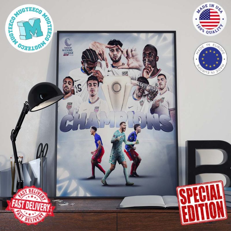 USMNT Concacaf Nations League Final 2024 Champions Wall Decor Poster ...