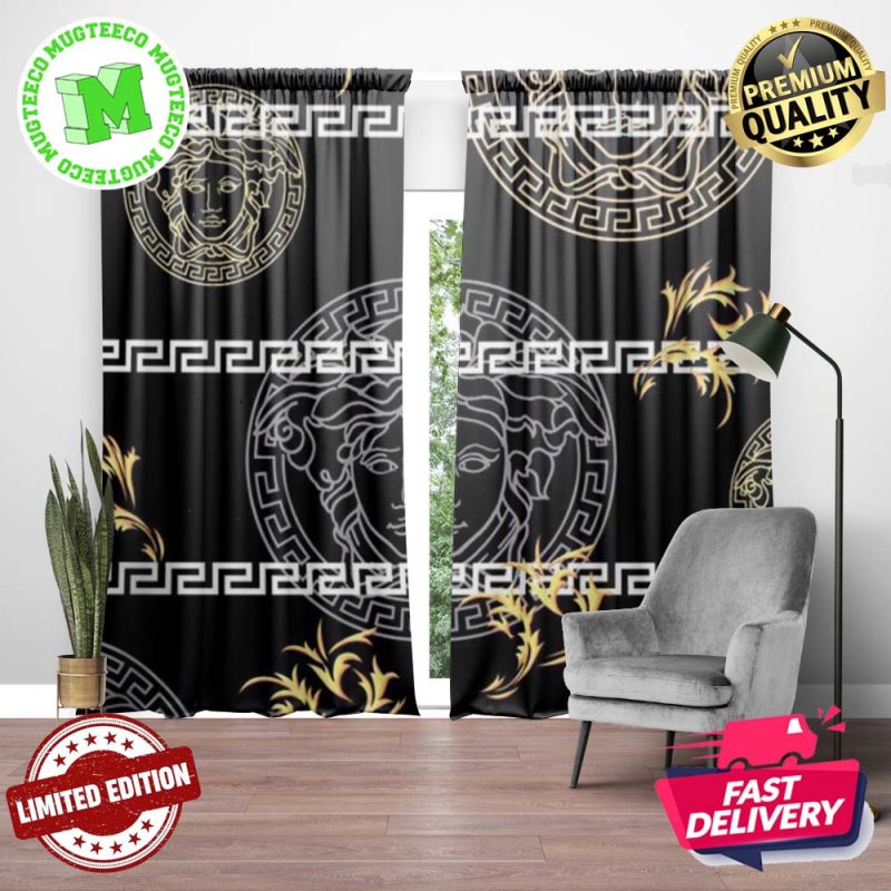 Versace Big Signature White And Golden Logo With Greca Stripes And ...