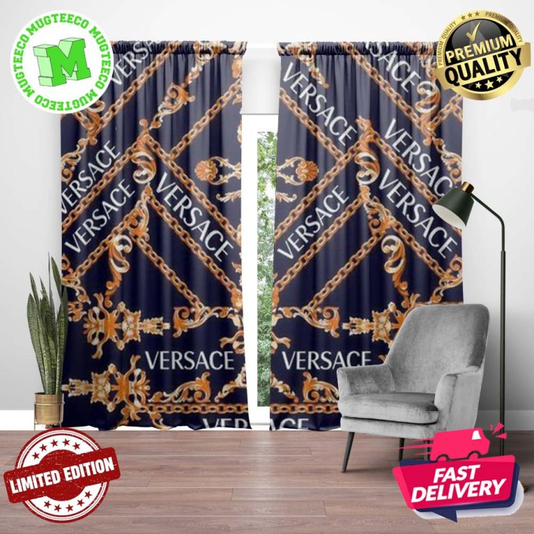 Versace Signature Luxury Baroque Pattern In White Theme Window Curtain ...