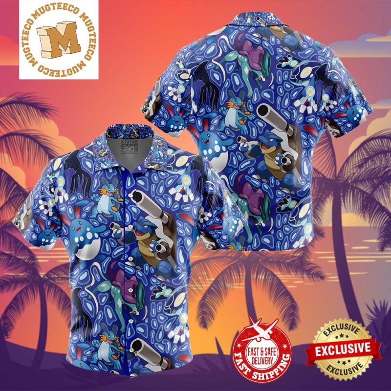 Water Type Pokemon Pokemon Summer 2024 Hawaiian Shirt For Family - Mugteeco